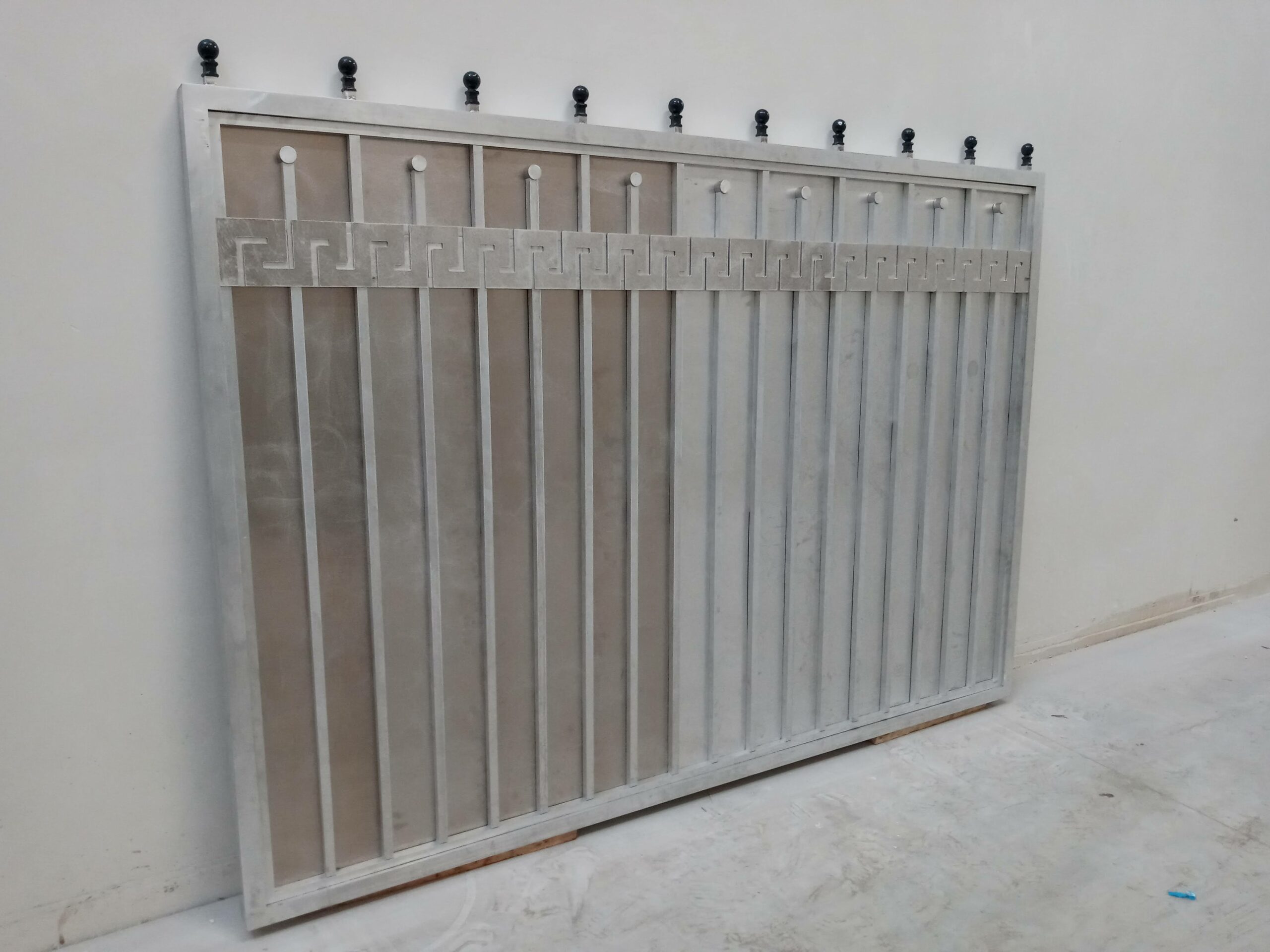 Silver-Grey Ornamental Steel Fence Panel - ABR Home - Metallic ...