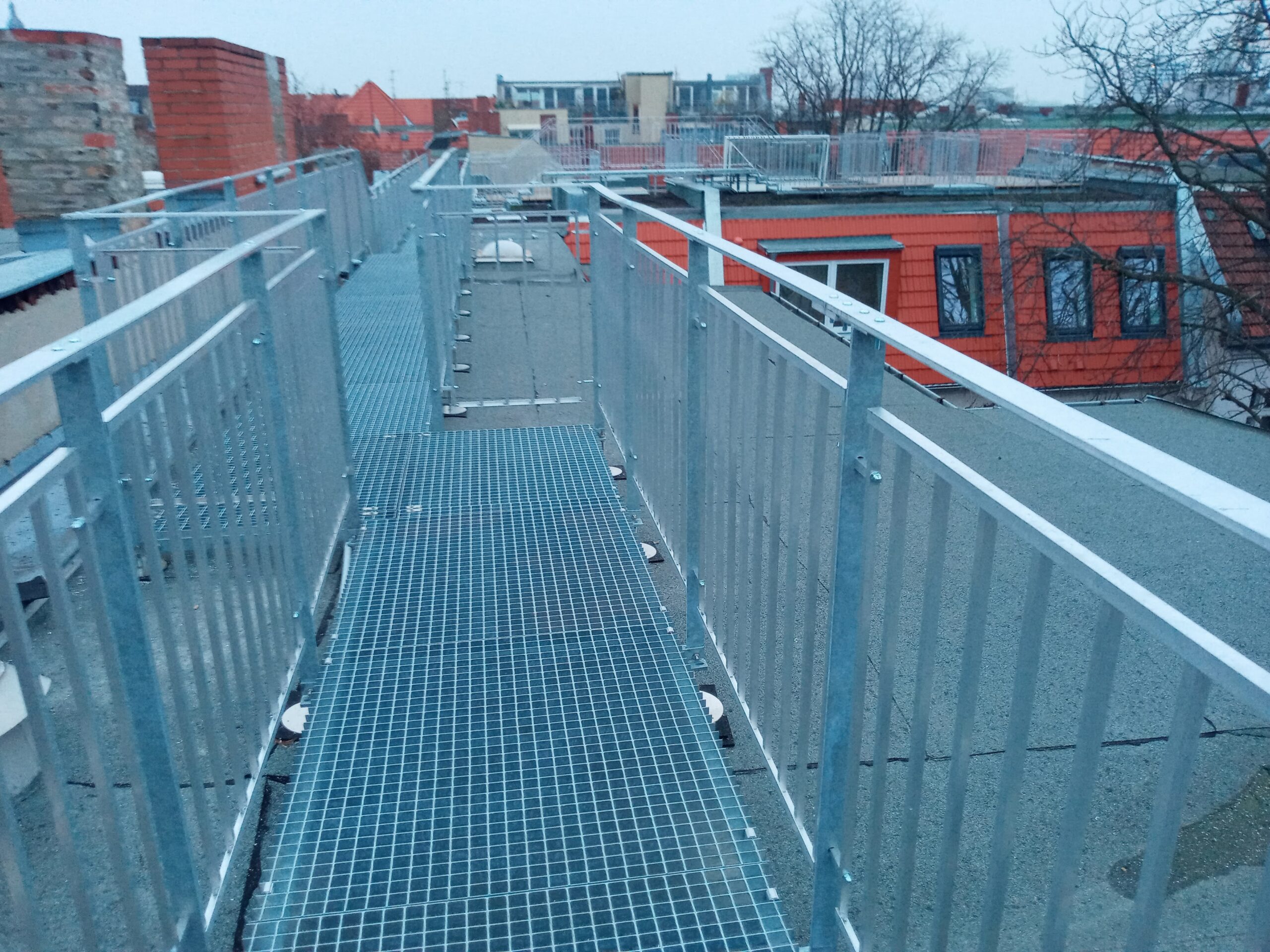 Industrial Safety Metallic Walkway with Handrails - ABR Home - Metallic ...